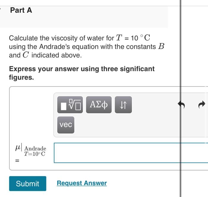 Solved The viscosity of water can be determined using the | Chegg.com