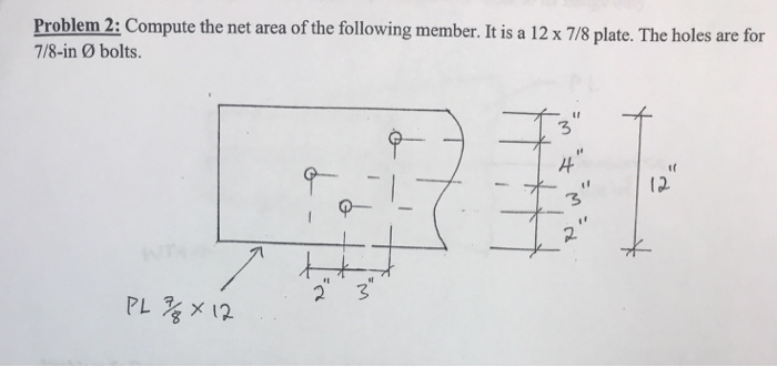 Solved Problem 2: Compute the net area of the following | Chegg.com