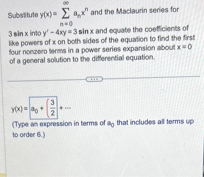 Solved Find the first four nonzero terms in a power series | Chegg.com