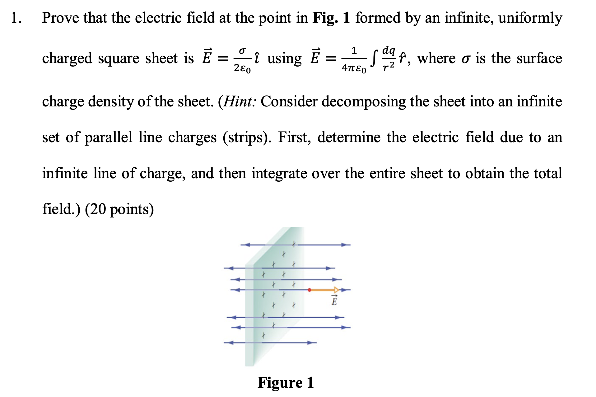Prove that the electric field at ﻿the point in ﻿Fig. | Chegg.com
