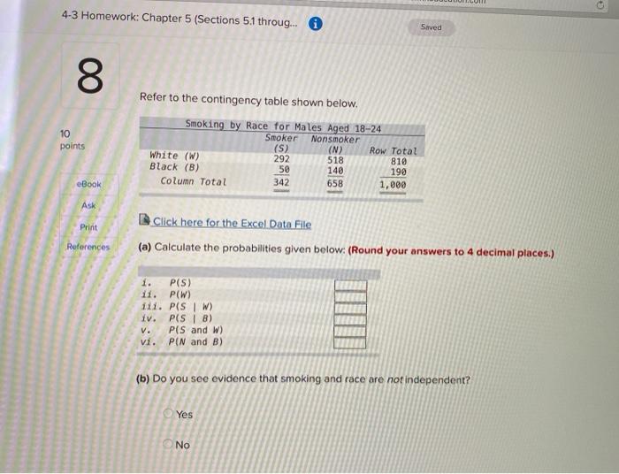 Solved 4 3 Homework Chapter 5 Sections 5 1 Throug Saved