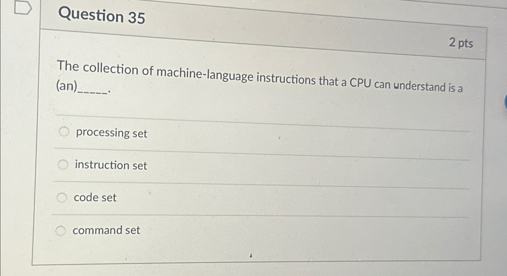 Solved Question 352ptsThe collection of machine-language | Chegg.com