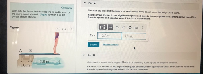 Solved Part A Constants Caloulate the force that the support | Chegg.com
