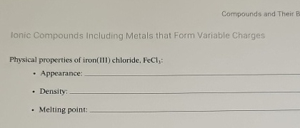 Solved Ionic Compounds Including Metals that Form Variable | Chegg.com