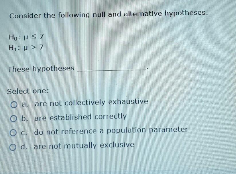 Solved Consider the following null and alternative | Chegg.com