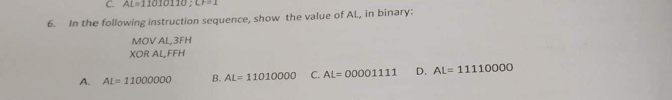 Solved 6. In the following instruction sequence, show the | Chegg.com