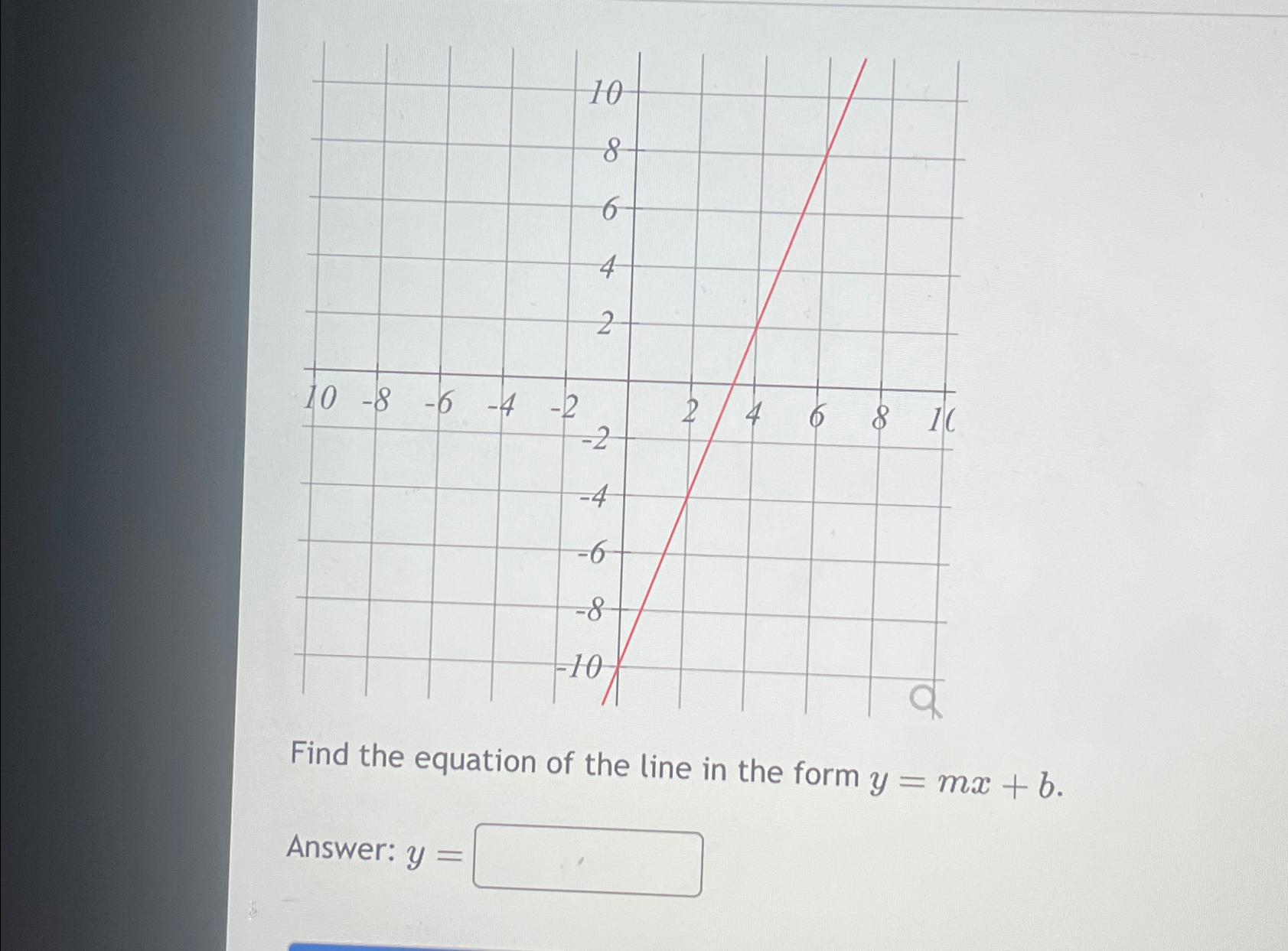 Solved Find the equation of the line in the form | Chegg.com