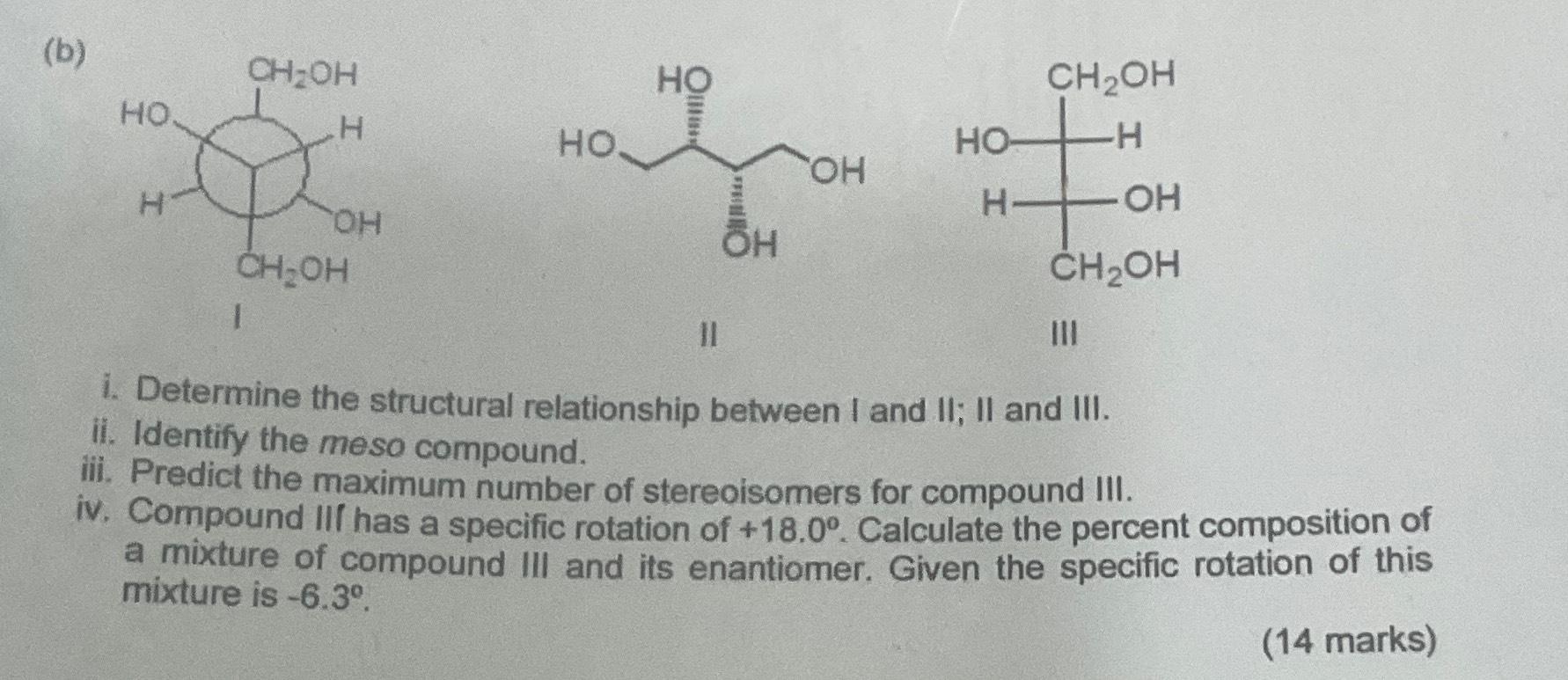 Solved (b)i. ﻿Determine the structural relationship between | Chegg.com