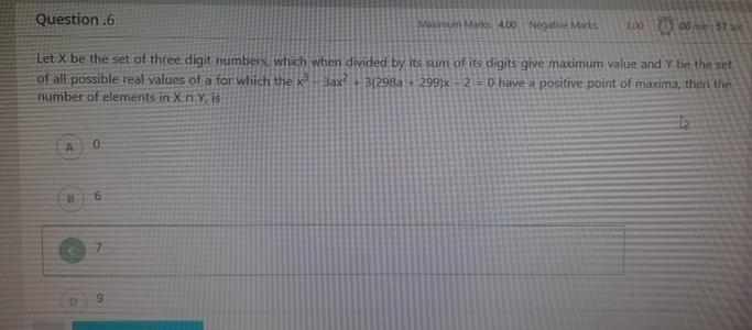 Solved Question 6Voximin Ming 400Negative Marks1,000.5 | Chegg.com