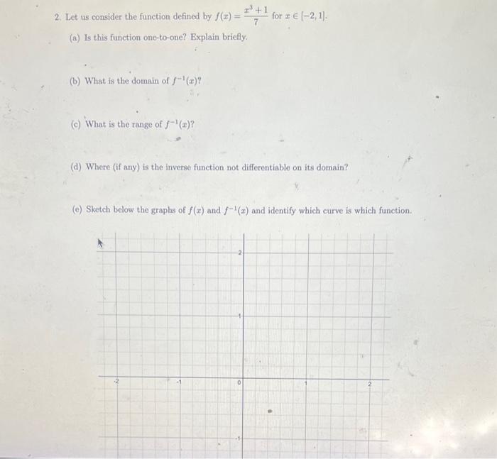 Solved Let us consider the function defined by f(x)=7x3+1 | Chegg.com