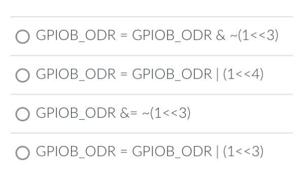 Solved If the content of the GPIOB_ODR register is the | Chegg.com