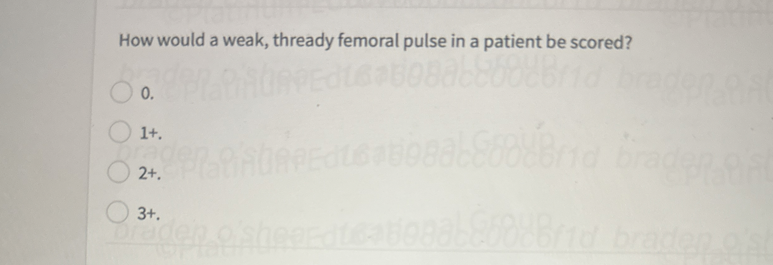Solved How would a weak, thready femoral pulse in a patient | Chegg.com
