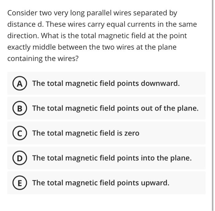 Solved Consider two very long parallel wires separated by | Chegg.com