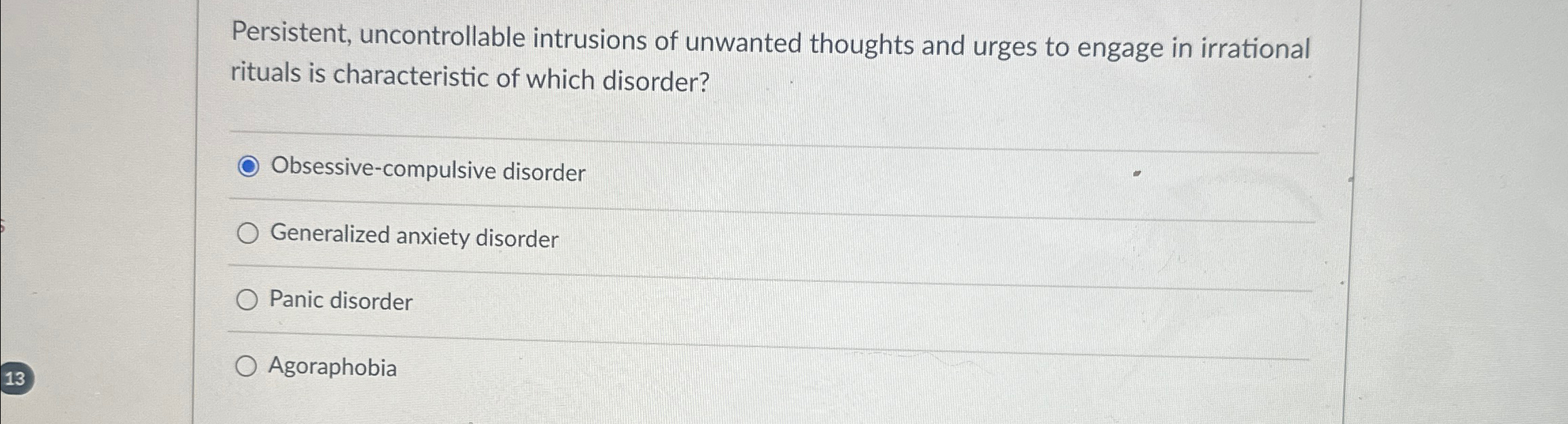 Solved Persistent, uncontrollable intrusions of unwanted | Chegg.com