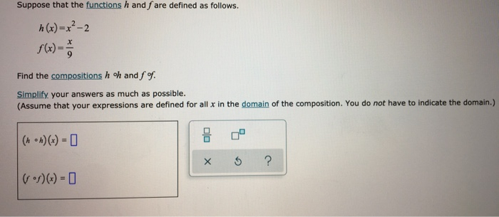 Solved Suppose that the functions h and f are defined as | Chegg.com