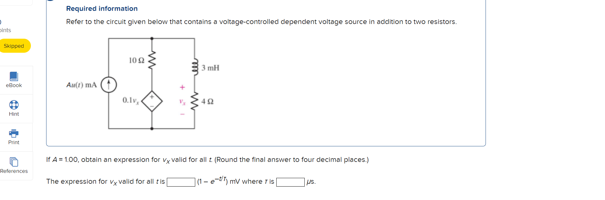 Solved Required informationRefer to the circuit given below | Chegg.com