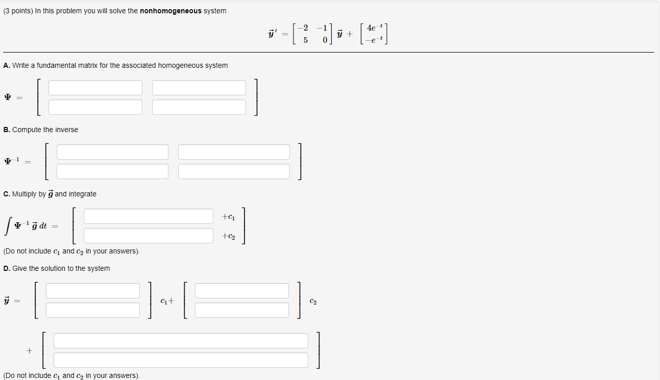 Solved (3 ﻿points) ﻿In this problem you will solve the | Chegg.com