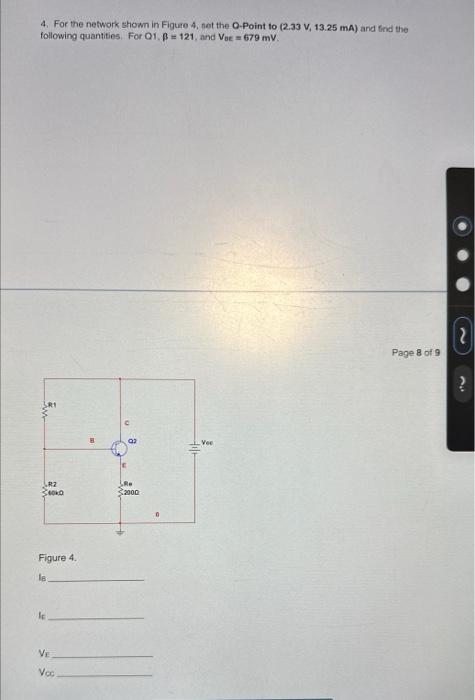 Solved 3. Find the following quantities for the network | Chegg.com