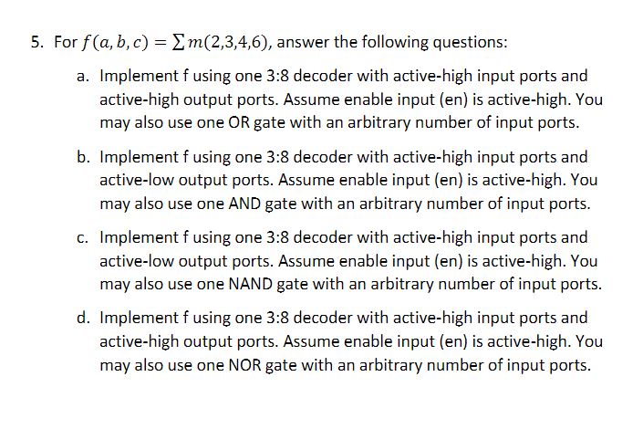For f(a,b,c)=∑??m(2,3,4,6), ﻿answer the following | Chegg.com
