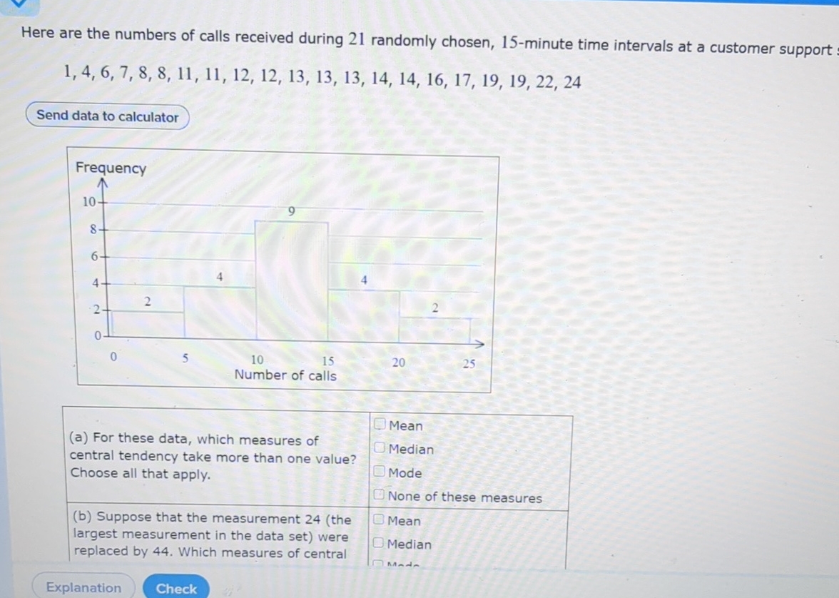 Solved Here are the numbers of calls received during 21 | Chegg.com