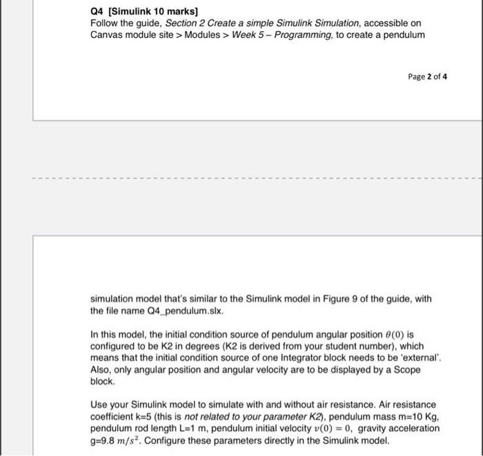 Solved Q4 [Simulink 10 marks) Follow the guide, Section 2 | Chegg.com