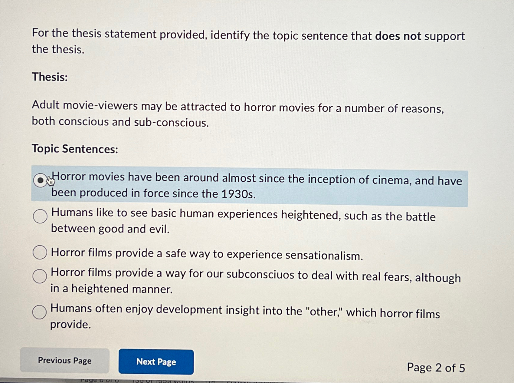 Solved For the thesis statement provided, identify the topic | Chegg.com