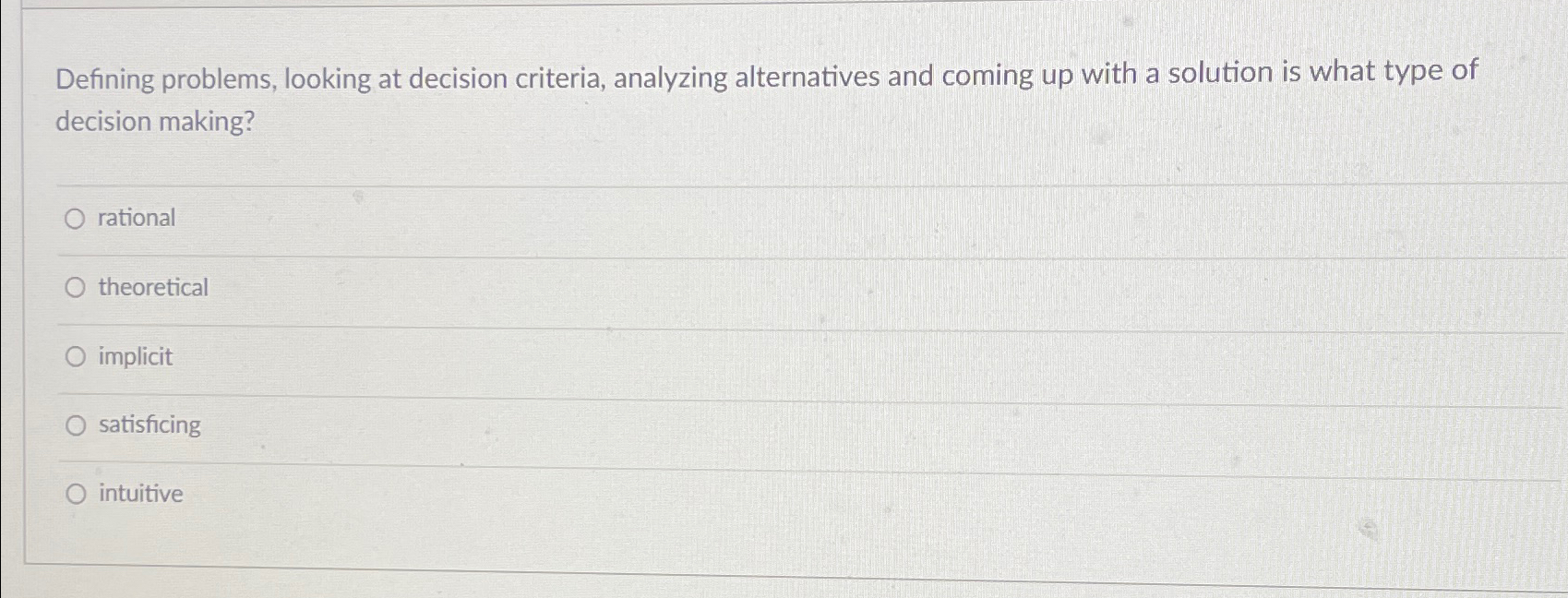 Solved Defining problems, looking at decision criteria, | Chegg.com
