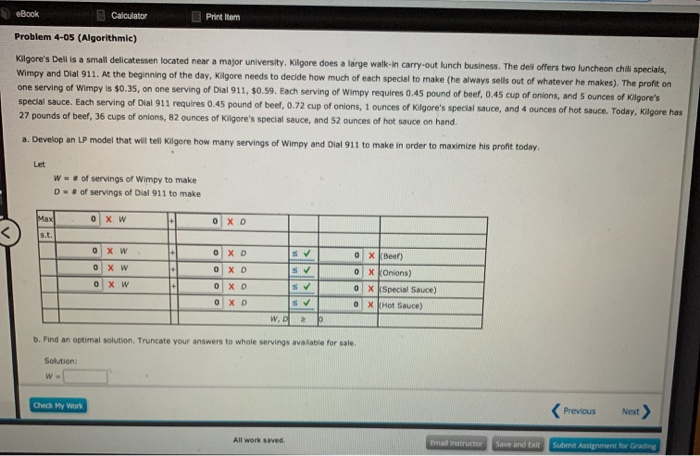 Solved eBook Calculator Printem Problem 4-05 (Algorithmic) | Chegg.com Solved eBook Calculator Printem Problem 4-05 (Algorithmic) | Chegg.com