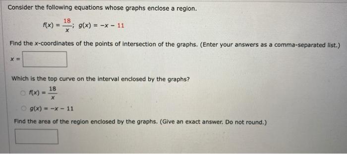 Solved Consider the following equations whose graphs enclose | Chegg.com