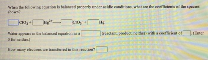 Solved When the following equation is balanced properly | Chegg.com
