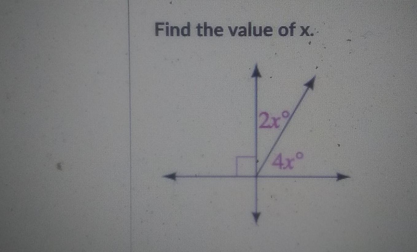 Solved Find the value of x. 2x 4x ° | Chegg.com