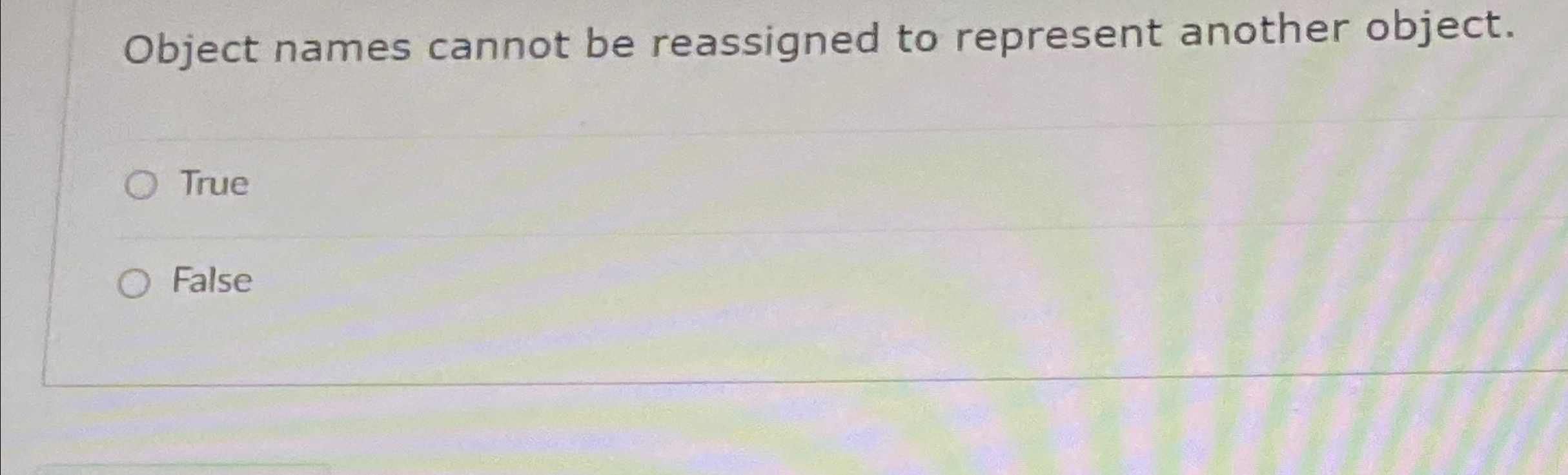 Solved Object names cannot be reassigned to represent | Chegg.com