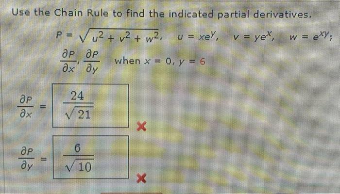 Solved Use the Chain Rule to find the indicated partial | Chegg.com