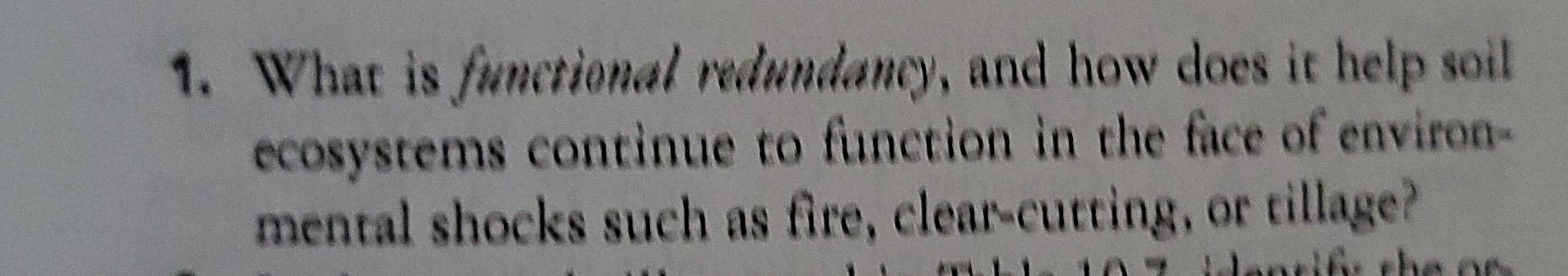 Solved 1. What is functional redundancy, and how does it | Chegg.com