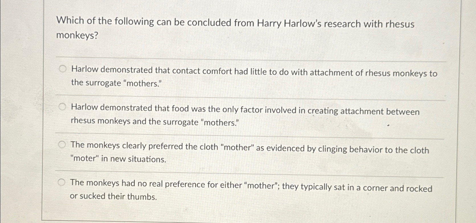 Solved Which of the following can be concluded from Harry | Chegg.com