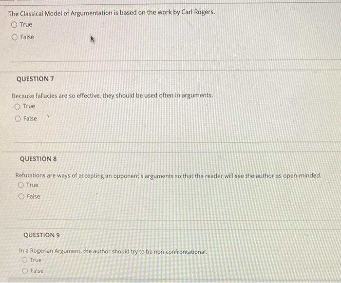 Solved The Classical Model of Argumentation is based on the | Chegg.com