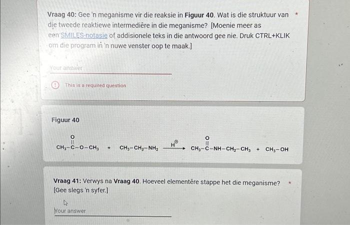 Solved Vraag 40: Gee 'n meganisme vir die reaksie in Figuur | Chegg.com