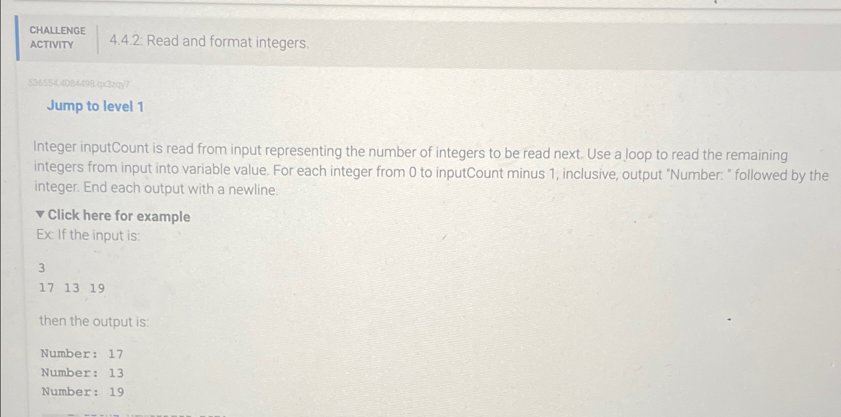 Solved CHALLENGEACTIVITY4.4.2: Read and format | Chegg.com