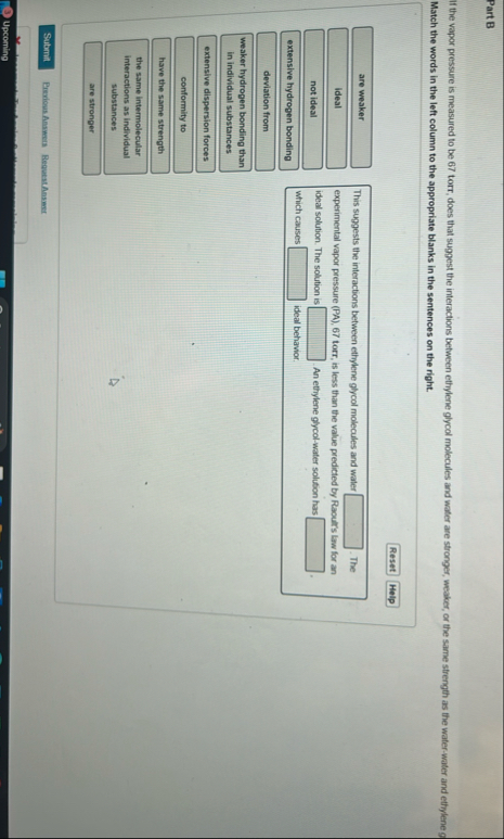 Solved Part BIf the vapor pressure is measured to be 67 | Chegg.com
