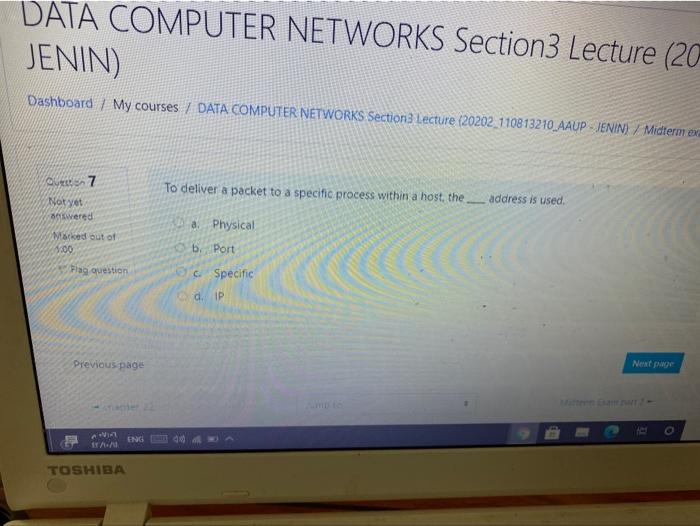 Solved DATA COMPUTER NETWORKS Section3 Lecture (20 JENIN) | Chegg.com