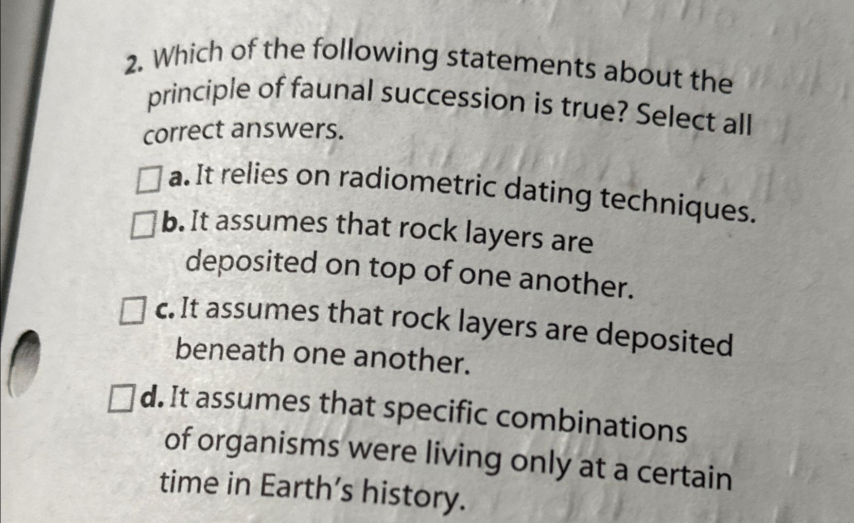 Solved Which of the following statements about the principle | Chegg.com