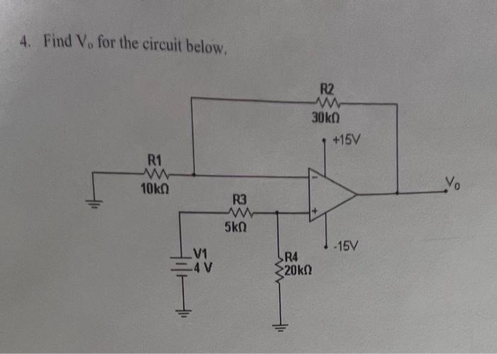 Solved 4. Find V0 for the circuit below, | Chegg.com