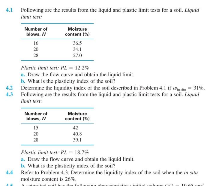 Solved 1 Following are the results from the liquid and | Chegg.com