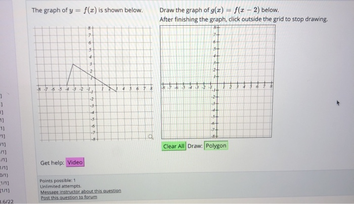 Solved The graph of y = f(x) is shown below. Draw the graph | Chegg.com