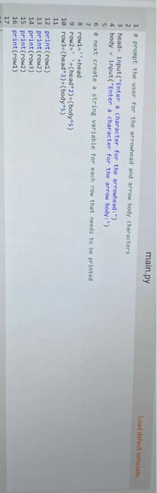 Solved Load default template main.py 1 # prompt the user for | Chegg.com