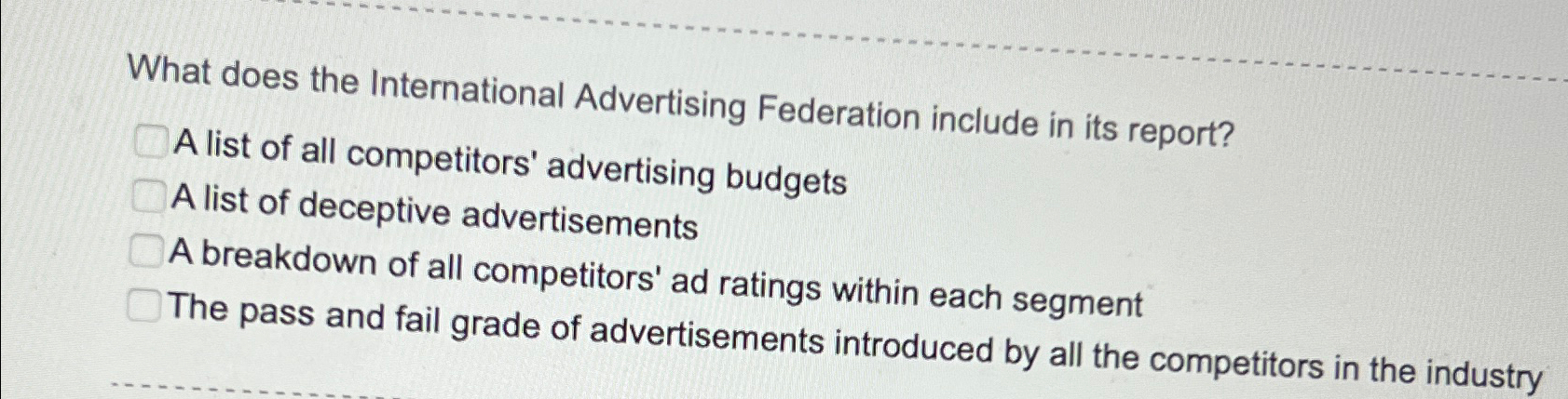 Solved What does the International Advertising Federation | Chegg.com