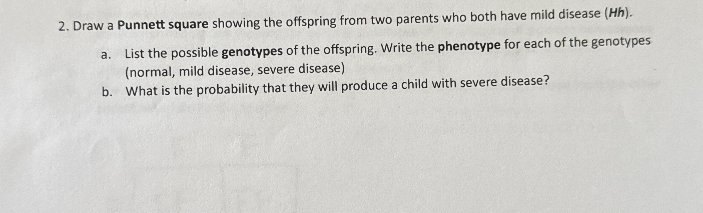 Solved Draw a Punnett square showing the offspring from two | Chegg.com