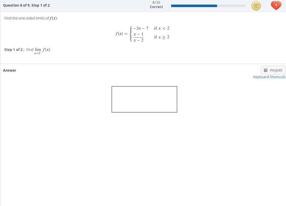 Solved Question 8 ﻿of 9, ﻿Step 1 ﻿of 2816Correct 1Find the | Chegg.com