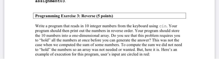 Solved assignment03. Programming Exercise 3: Reverse (5 | Chegg.com