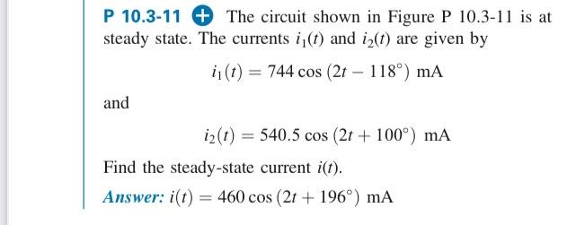 Solved P 10.3-11 The circuit shown in Figure P 10.3-11 is at | Chegg.com